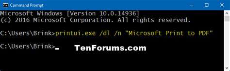 Add Or Remove Microsoft Print To PDF Printer In Windows 10 Tutorials