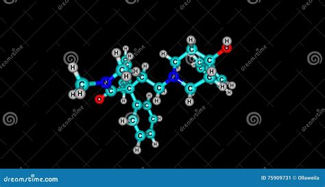 Loperamide Molecular Structure Isolated On Black Stock Illustration Illustration Of Compound