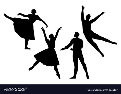 Flat Design Dancer Silhouette Royalty Free Vector Image