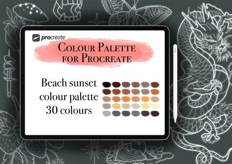 Colour Pallet For Procreate Beach Sunset Etsy