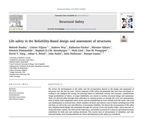 Life Safety In The Reliability Based Design And Assessment Of
