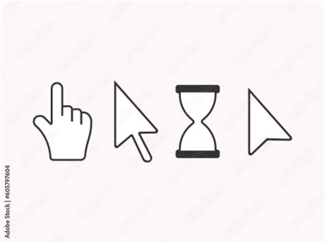 Desktop Computer Mouse Cursors Laptop PC Pointer Icons Stock Vector Adobe Stock