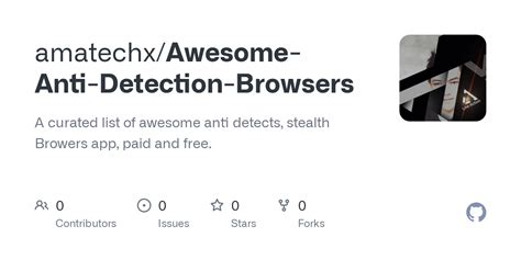 Github Amatechx Awesome Anti Detection Browsers A Curated List Of Awesome Anti Detects