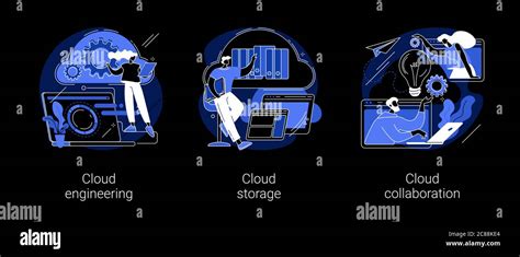 Cloud Based Computing Abstract Concept Vector Illustrations Stock Vector Image And Art Alamy