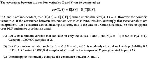 The Covariance Between Two Random Variables X And Y