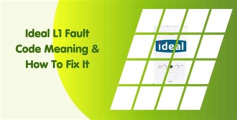 Ideal L1 Fault Code Meaning How To Fix It