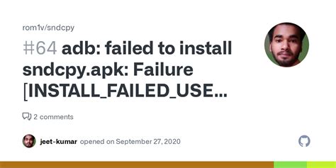Adb Failed To Install Sndcpy Apk Failure INSTALL FAILED USER RESTRICTED Install Canceled By