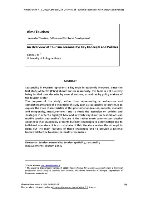 An Overview Of Tourism Seasonality Key Concepts And Policies Download Free Pdf Seasonality