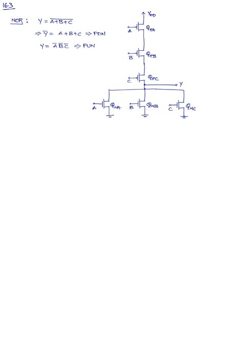 Give The CMOS Circuit That Realizes A Three Input NOR Gate