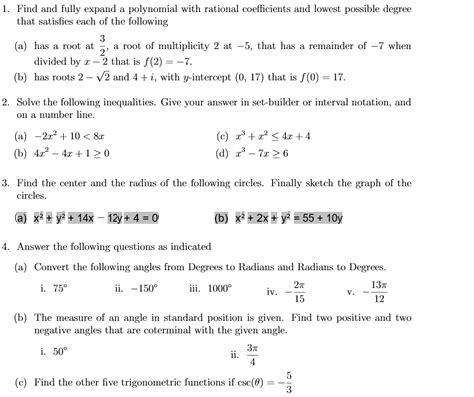 Solved 1 Find And Fully Expand A Polynomial With Rational