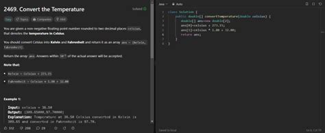 Day 126 Of Leetcode Challenge Convert Temperature Ankit Posted On