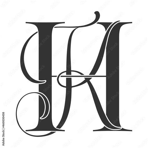 Hk Kh Monogram Logo Calligraphic Signature Icon Wedding Logo Monogram Modern Monogram