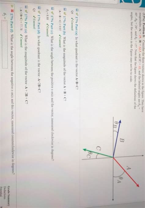 Solved Problem S Consider The Three Vectors Shown In Chegg