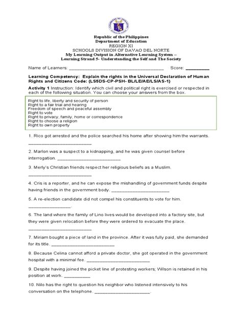 3my Learners Output In Als Ls 5 Pdf Justice Crime And Violence