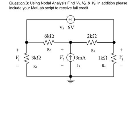 solved question 3 using nodal analysis find v1 v2 and v3