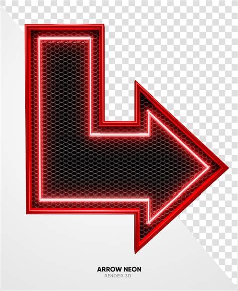 Красная стрелка рамки с сеткой и неоновой текстурой в реалистичном 3d рендеринге с прозрачным