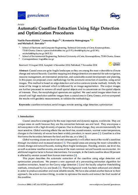 Pdf Automatic Coastline Extraction Using Edge Detection And
