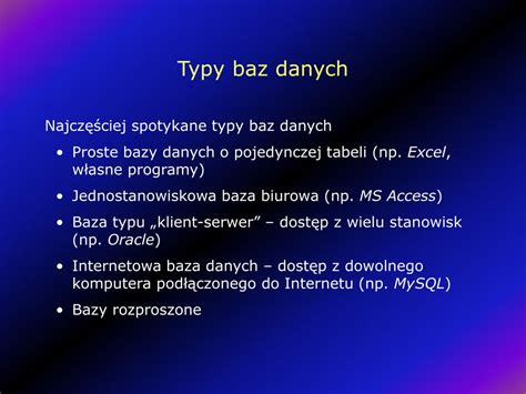 Ppt Wprowadzenie Do Baz Danych Powerpoint Presentation Free Download