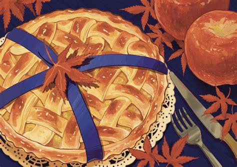 Oekakipan Original Commentary Request Highres Apple Apple Pie