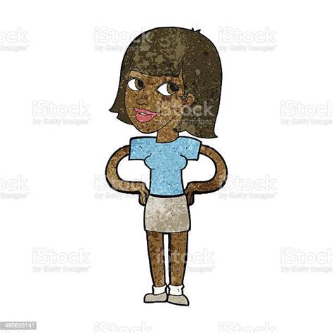 말풍선이 있는 즐거운 있고 손을 엉덩이에 대는 여성 그리기에 대한 스톡 벡터 아트 및 기타 이미지 그리기 낙서 드로잉 명랑한 Istock