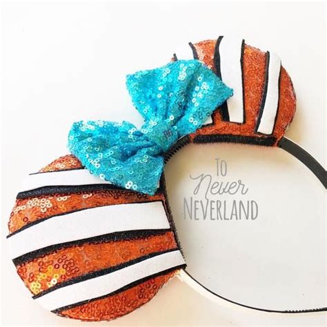 Finding Nemo Ears Sequin Nemo Mickey Ears Finding Nemo Etsy Mickey