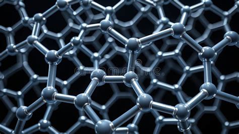 Close Up Of Graphene Molecular Structure With Hexagonal Lattice Stock