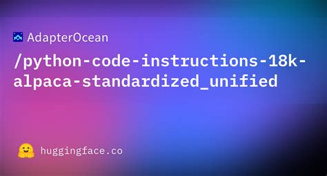 Adapteroceanpython Code Instructions 18k Alpaca Standardizedunified · Datasets At Hugging Face
