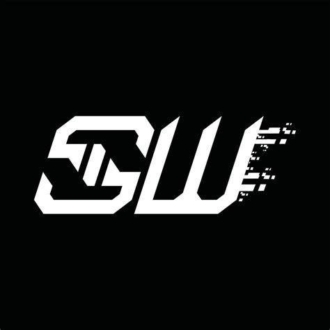 Sw Logo Monogram Abstract Speed Technology Design Template 16569662