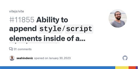 Ability To Append `style``script` Elements Inside Of A `shadow Root` · Issue 11855 · Vitejs