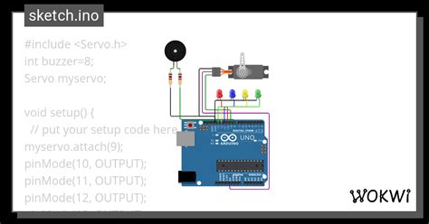 Buzzer Servo Y Leds Wokwi Esp32 Stm32 Arduino Simulator