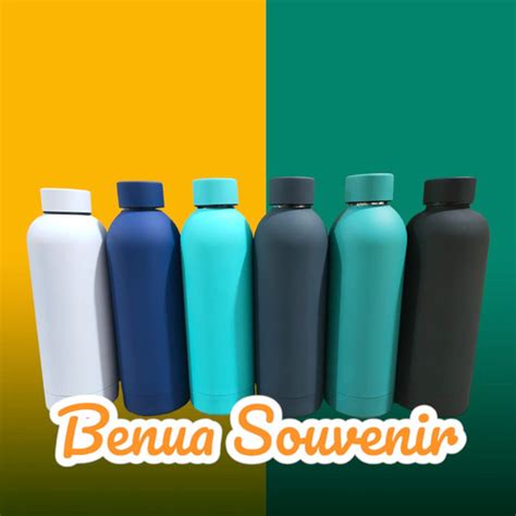 Jual Custom Botol Minum Lulu Rubber Stainless Grafir Bs Biru