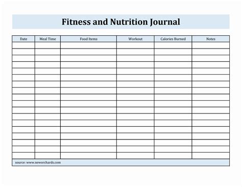 Free Nutrition Tracker Templates Pdf Word Excel