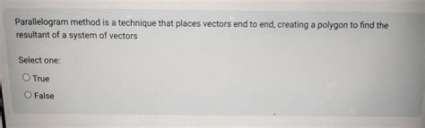 Parallelogram Method Is A Technique That Places