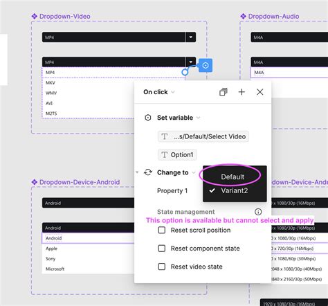 Variant Cannot Apply Change To Selected Variant When Prototyping Figma Forum