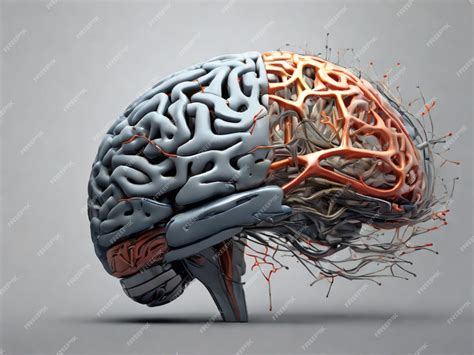 Premium Photo Generative Ai Side View Of Illustration Concept Of Human Complex Brain With