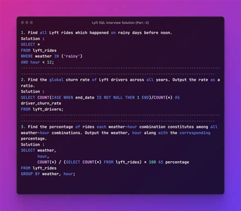 Mausumi Meher On Linkedin Sql Interview Lyft Dataanalysis