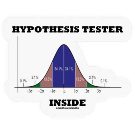 Hypothesis Tester Inside Bell Curve Humor Stickers Sold By Naveen