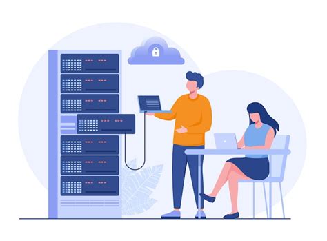 Premium Vector Data Server Concept Storage Technology Cloud System Database Template Of People