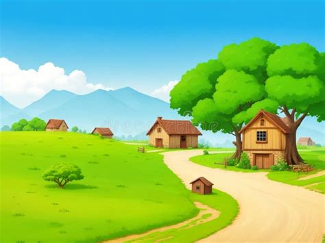 3d Animation Forest Scene With Various Forest Trees Stock Illustration