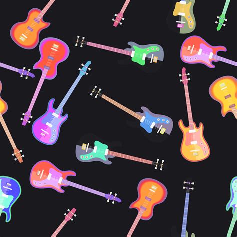 Ebern Designs Eliannie Electro Guitar Flat Design Seamles Pattern
