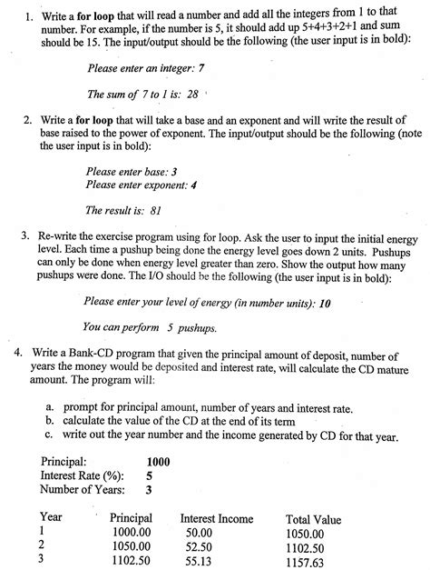 Solved 1 Write A For Loop That Will Read A Number And Add Chegg Com