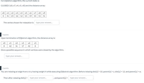 Solved For Dijkstra S Algorithm The Current State Is Chegg