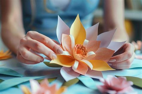 Woman Making Paper Flower Hand Free Photo Rawpixel