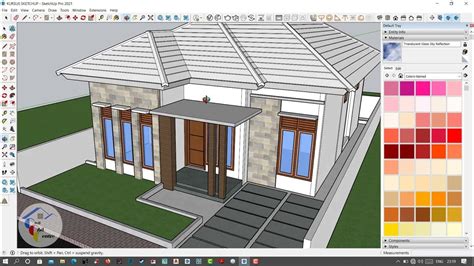 Tutorial Sketchup Pemula Part 8 Cara Menginput Material Youtube