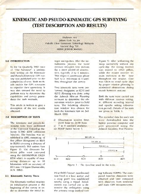 pdf kinematic and pseudo kinematic gps surveying test description