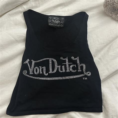 Von Dutch Cropped Tank Size Small All Gems In Tact Depop