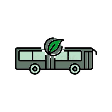 Electric Bus Color Line Icon Stock Vector Illustration Of Isolated Line 364898304