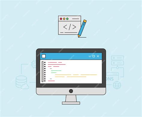 Jeu Dillustrations De Programmation De Codage Html Css Script Langage Informatique Icône Dessin