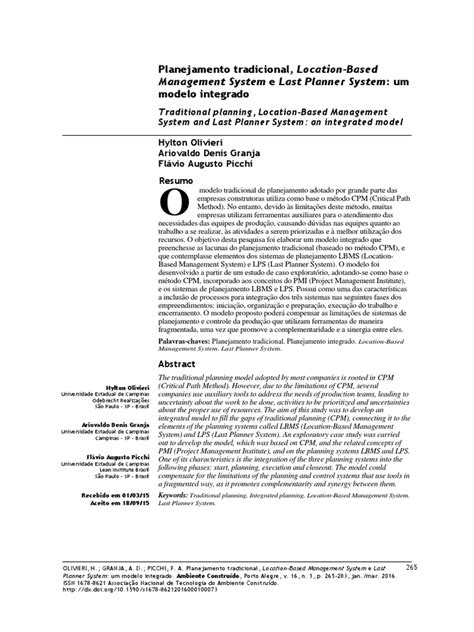 2016 Olivieri Granja E Picchi Planejamento Tradicional Location Based Management System E