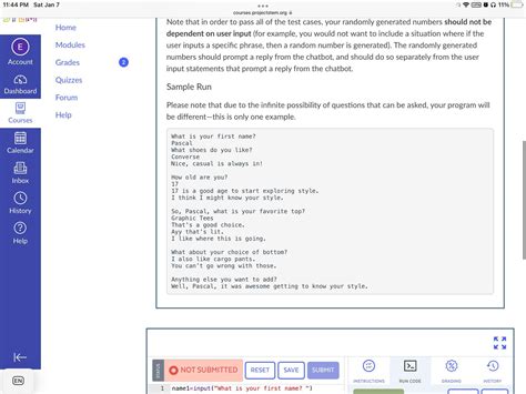 Assignment 3 Chatbot What The Code For Assignment 3 Chatbot Edhesive